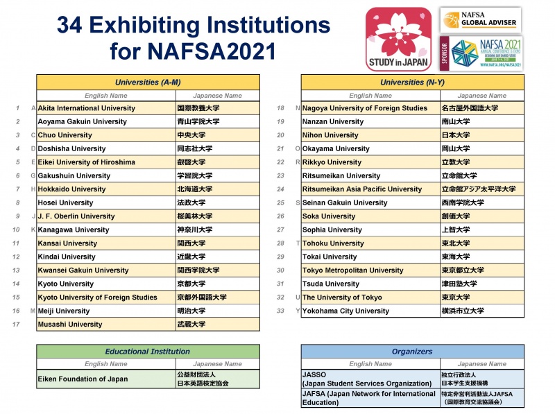 All about "STUDY in JAPAN" | NAFSAについて | 特定非営利活動法人JAFSA(ジャフサ) - 国際教育交流協議会